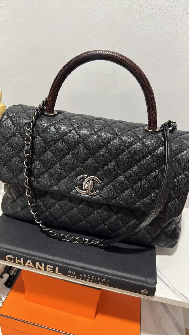 Chanel Coco Handle Medium Caviar RHW Limited Lizard Handle on Carousell