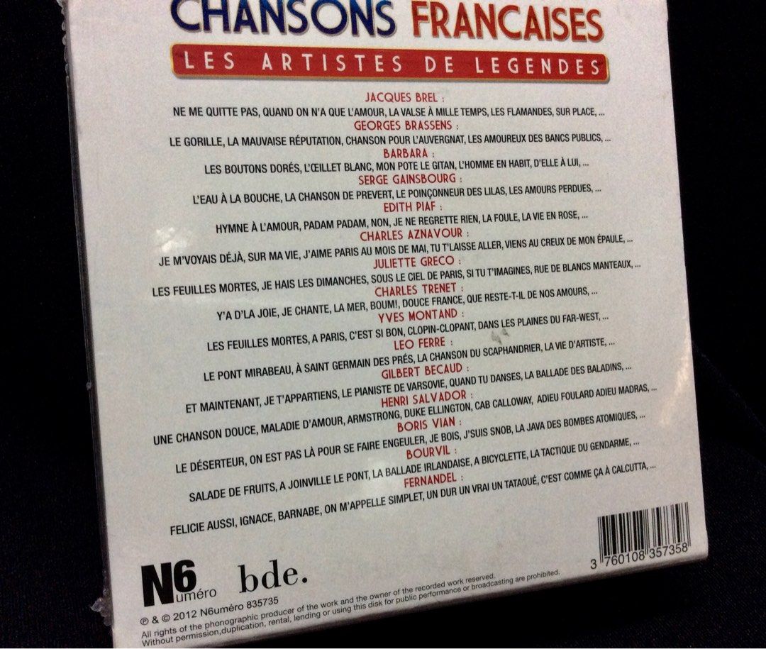 Chansons Francaises (French Songs by Legendary French Artists) 15-CD ...