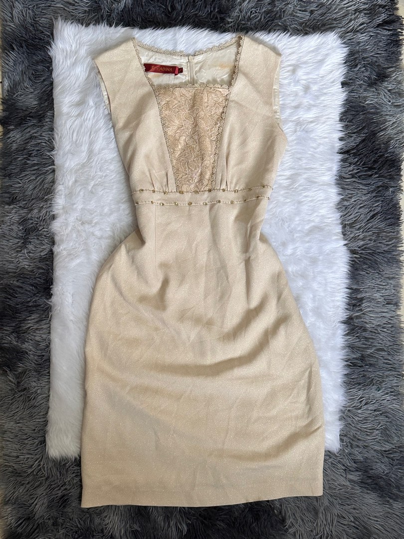 Classy Midi Cream Dress, Women's Fashion, Dresses & Sets, Dresses on ...