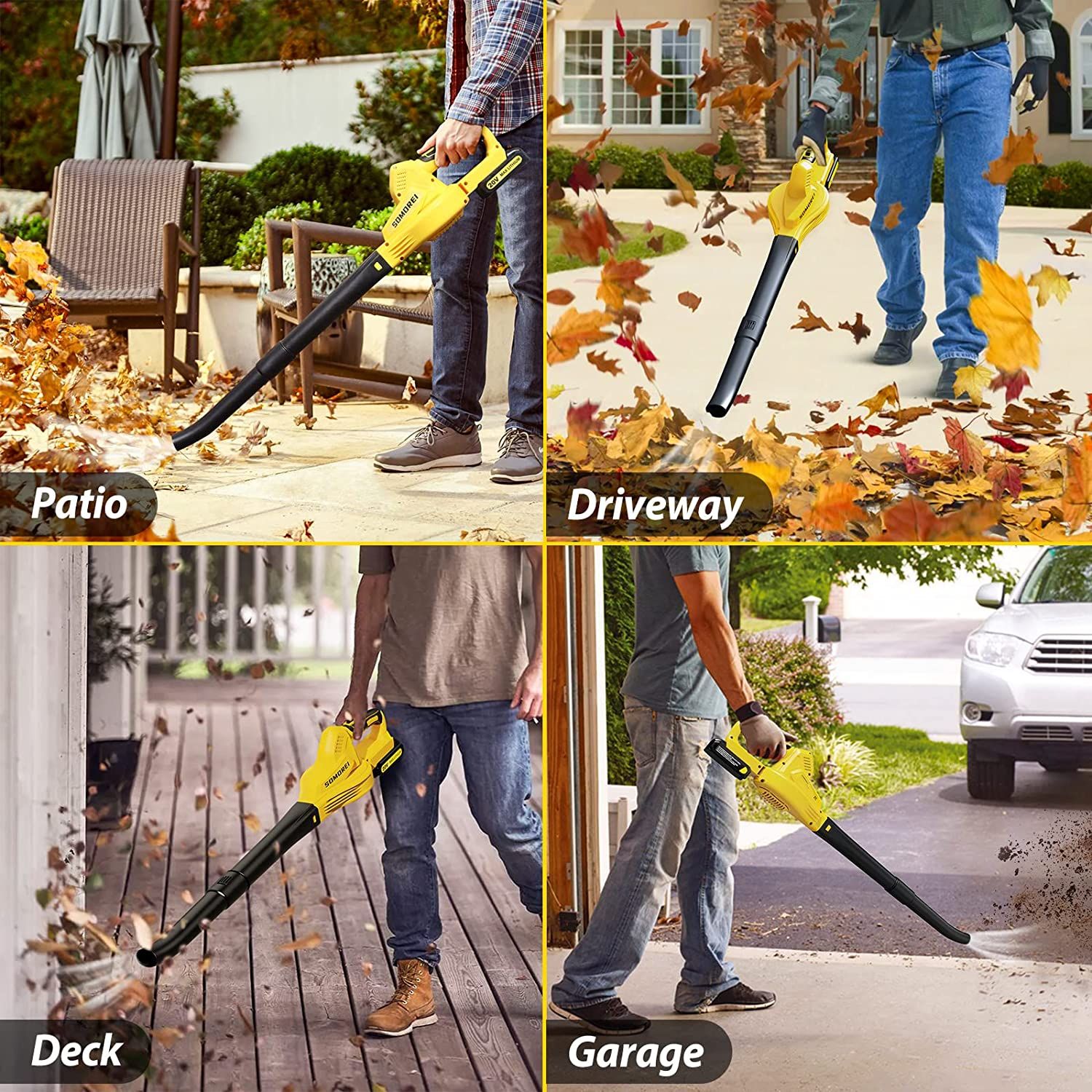 (sgstock) Cordless Leaf Blower Battery Powered - Electric Small Blower ...