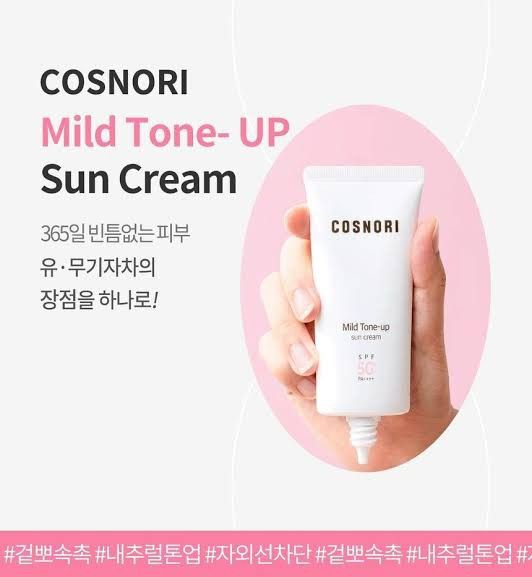 COSNORI Mild Tone up Sun Cream SPF50+ PA++++ 50ml, Beauty & Personal ...