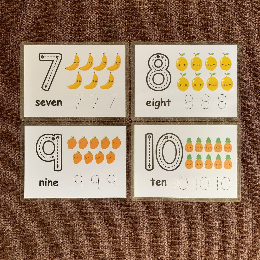 Counting Numbers Tracing 1 to 10 Kids Counting with fruit pictures ...