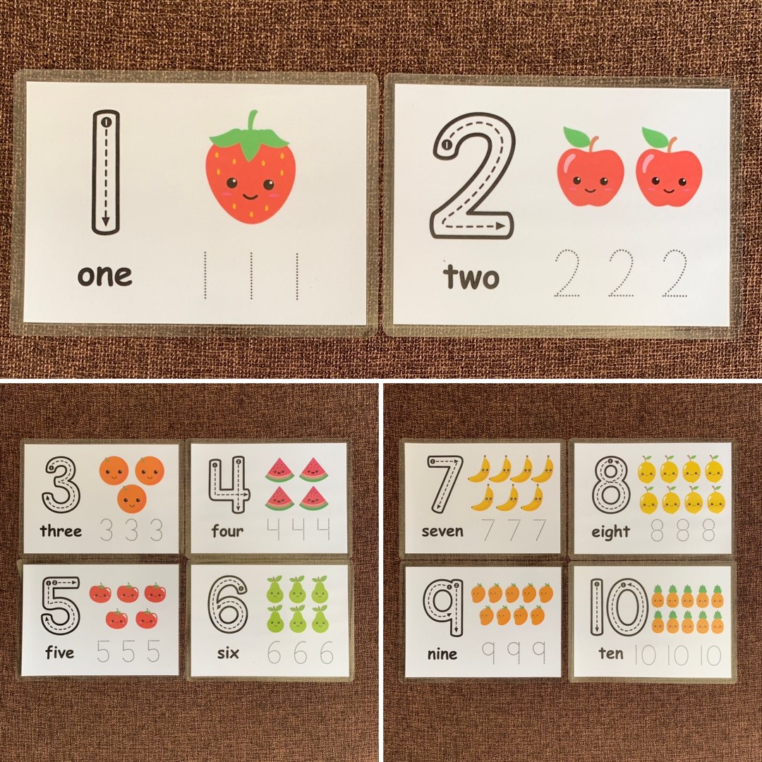 Counting Numbers Tracing 1 to 10 Kids Counting with fruit pictures ...