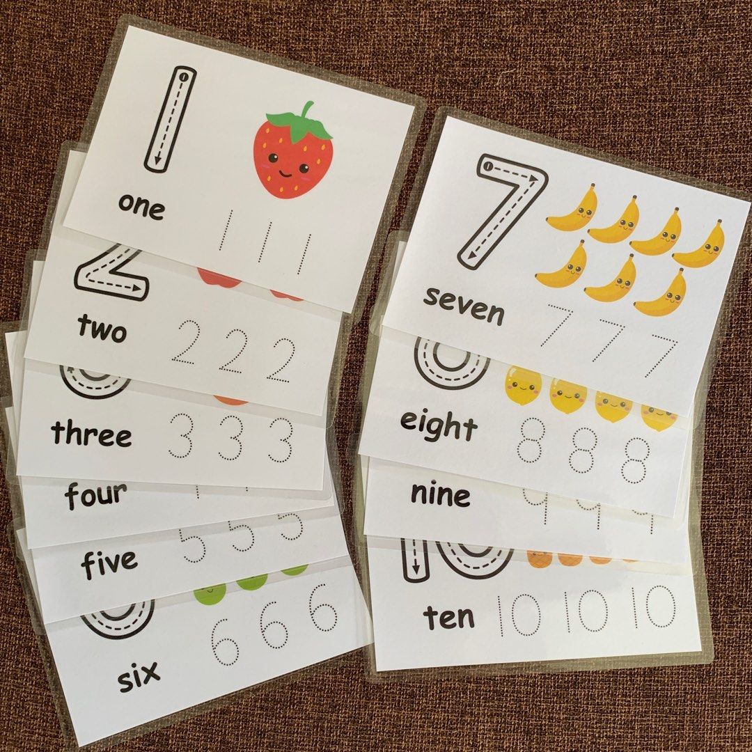 Counting Numbers Tracing 1 to 10 Kids Counting with fruit pictures ...