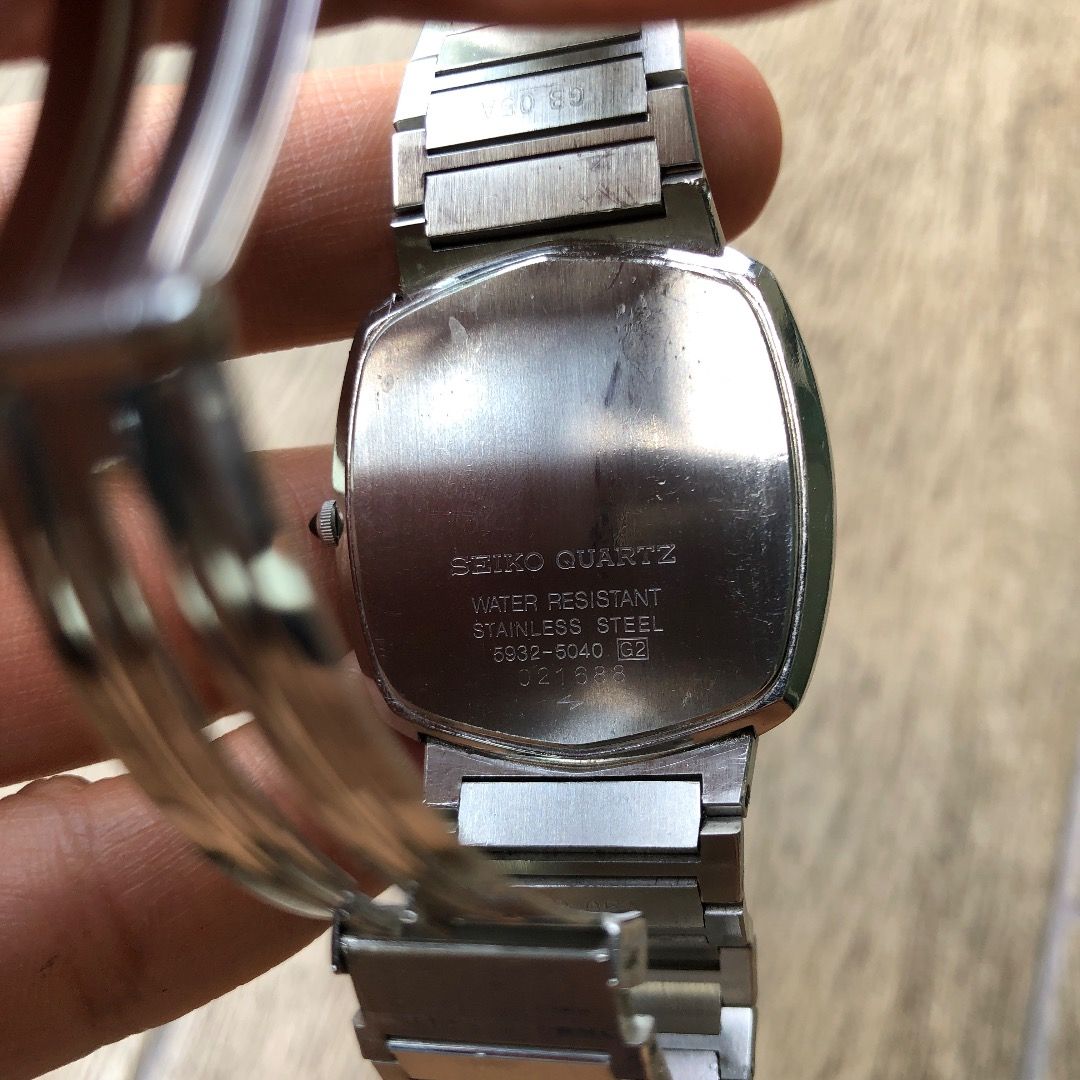 Credor Seiko 5932-5040 Vintage Quartz Grey Linen Dial, Men's Fashion ...