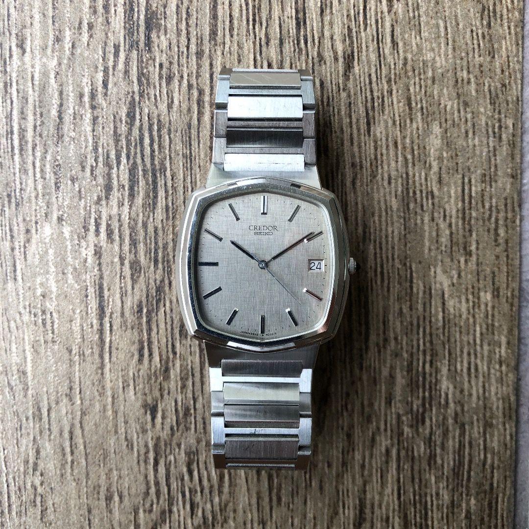 Credor Seiko 5932-5040 Vintage Quartz Grey Linen Dial, Men's Fashion ...