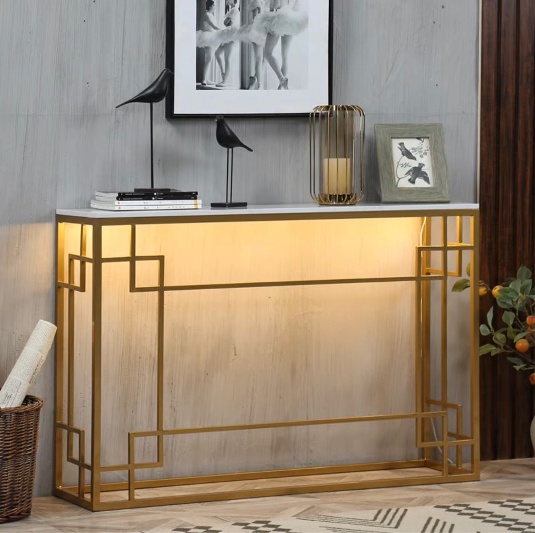 DAXIS LED Marble Console Table, Furniture & Home Living, Furniture ...
