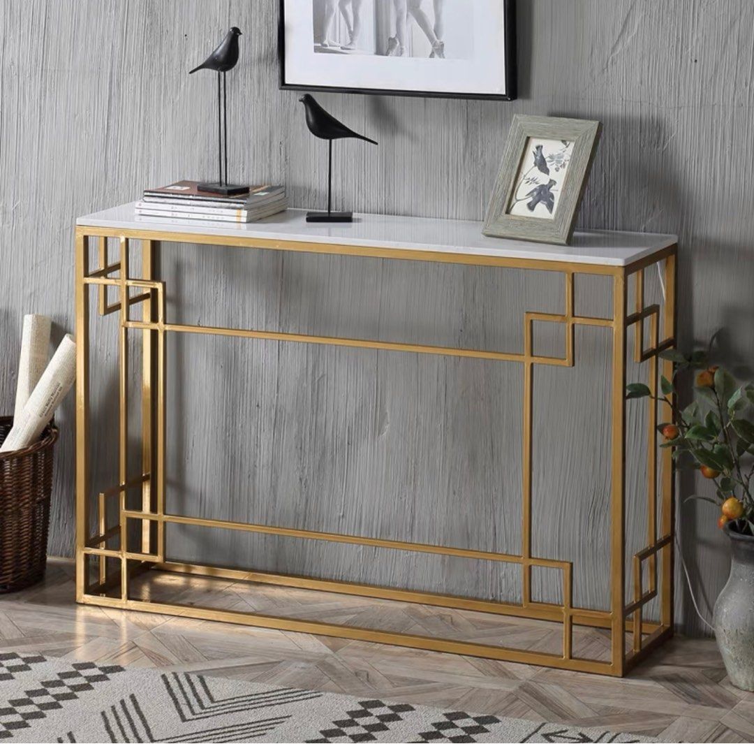 DAXIS LED Marble Console Table, Furniture & Home Living, Furniture ...