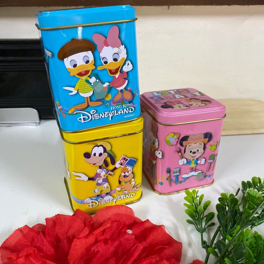 Defect HONG KONG DISNEYLAND Metal box_ Disney Mickey metal box _Disney ...
