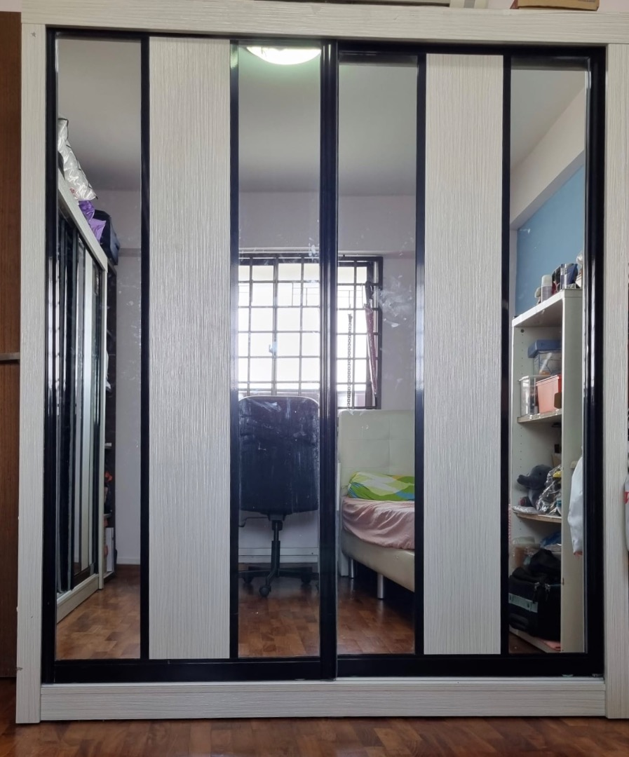 Double Sliding Door Wardrobe, Furniture & Home Living, Furniture ...