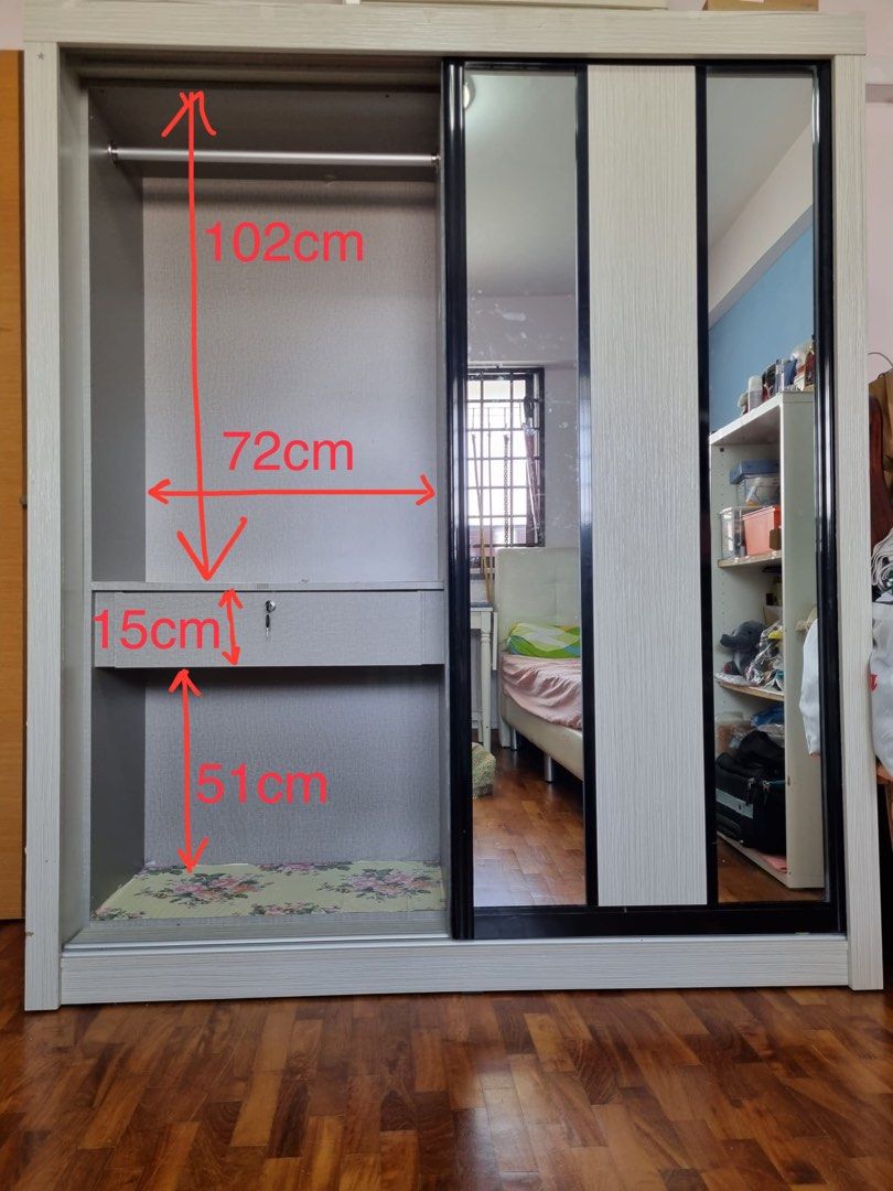 Double Sliding Door Wardrobe, Furniture & Home Living, Furniture ...