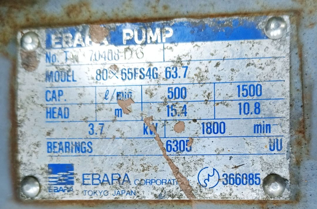 Ebara Centrifugal Water Pump 3 x 2.5" 220V 3phase from Japan, Commercial & Industrial ...