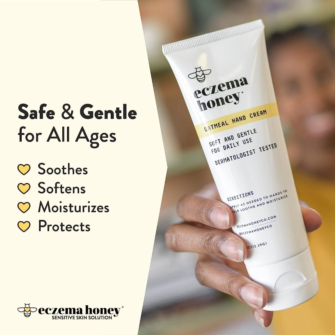 Eczema Honey Oatmeal Hand Cream - Natural Hand & Body Lotion for Eczema ...