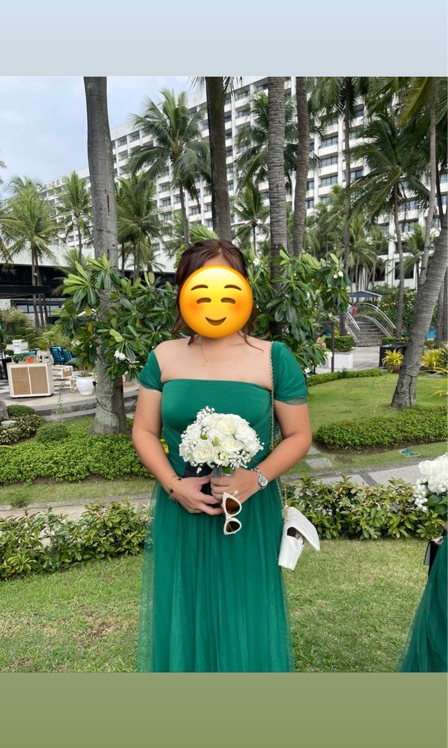 Emerald Green Tulle Infinity Dress Bridesmaid Dress Wedding on Carousell