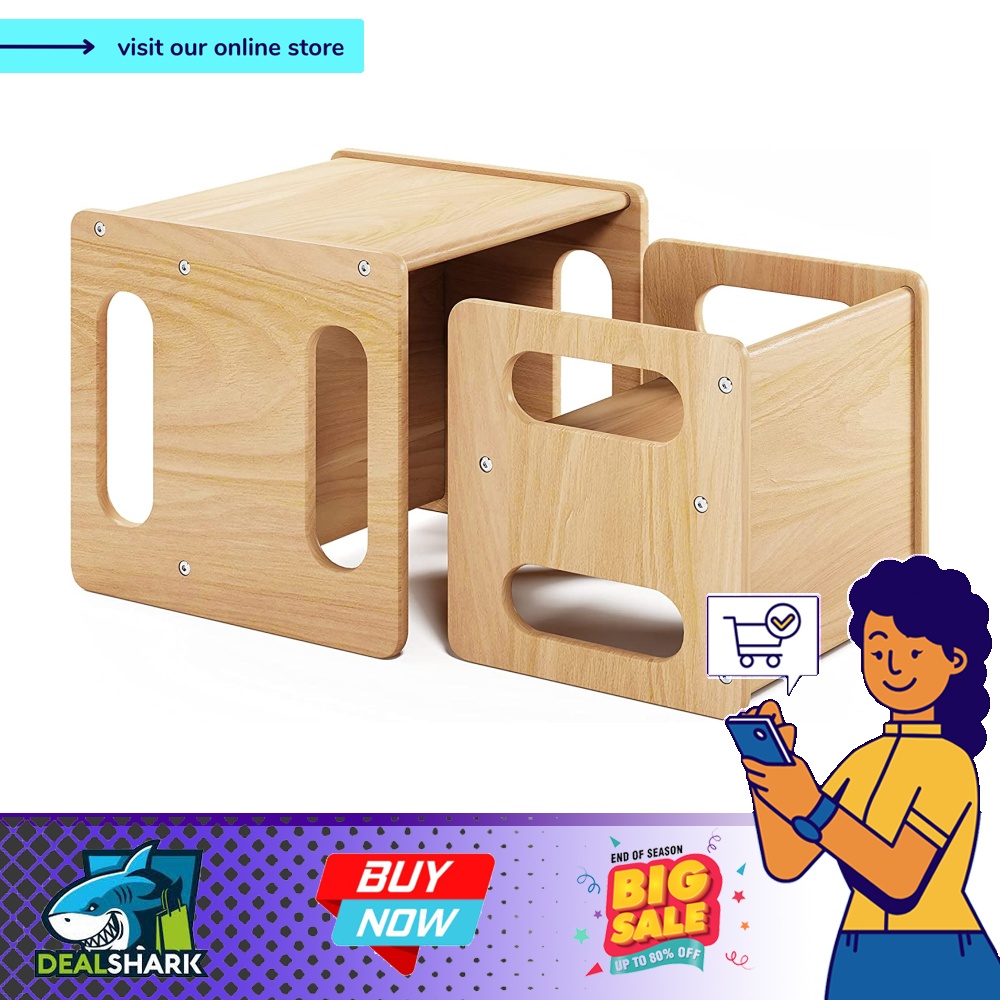 ERUGI Montessori Weaning Table and Chair,Real Hardwood, Desk for ...