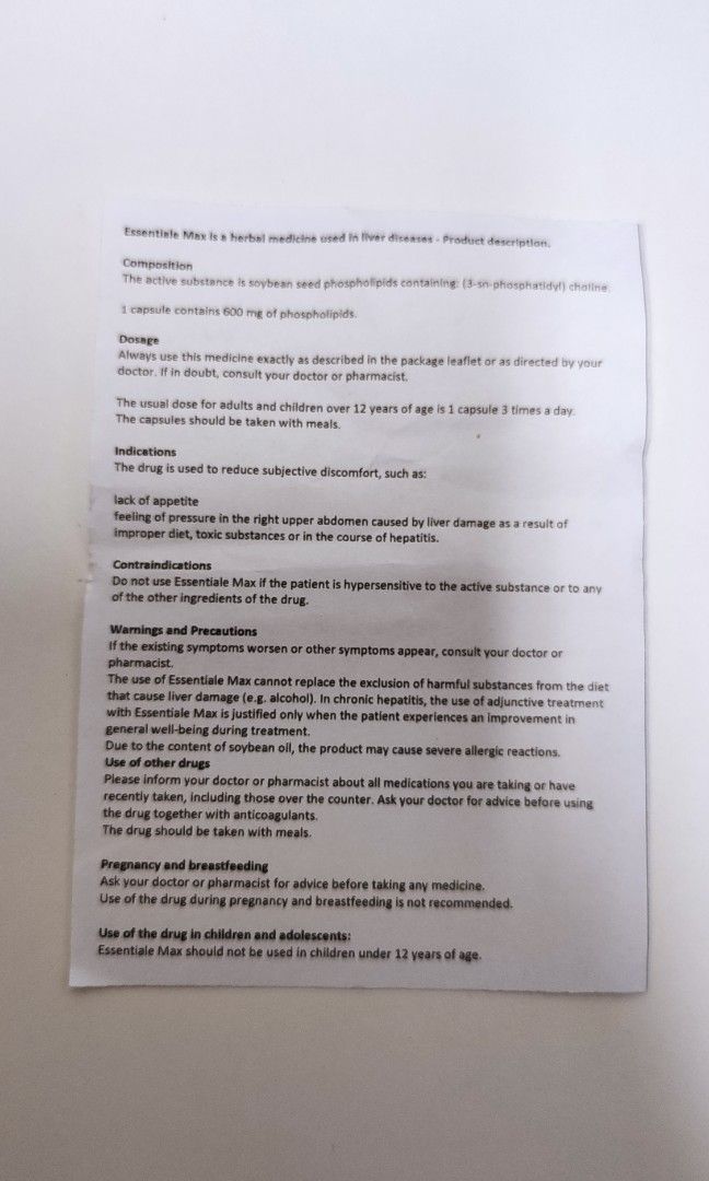 Essentiale MAX 600mg 健肝素 (加強版) 30粒裝, 健康及營養食用品, 健康補充品, 健康補充品 - 維他命及補充品 ...