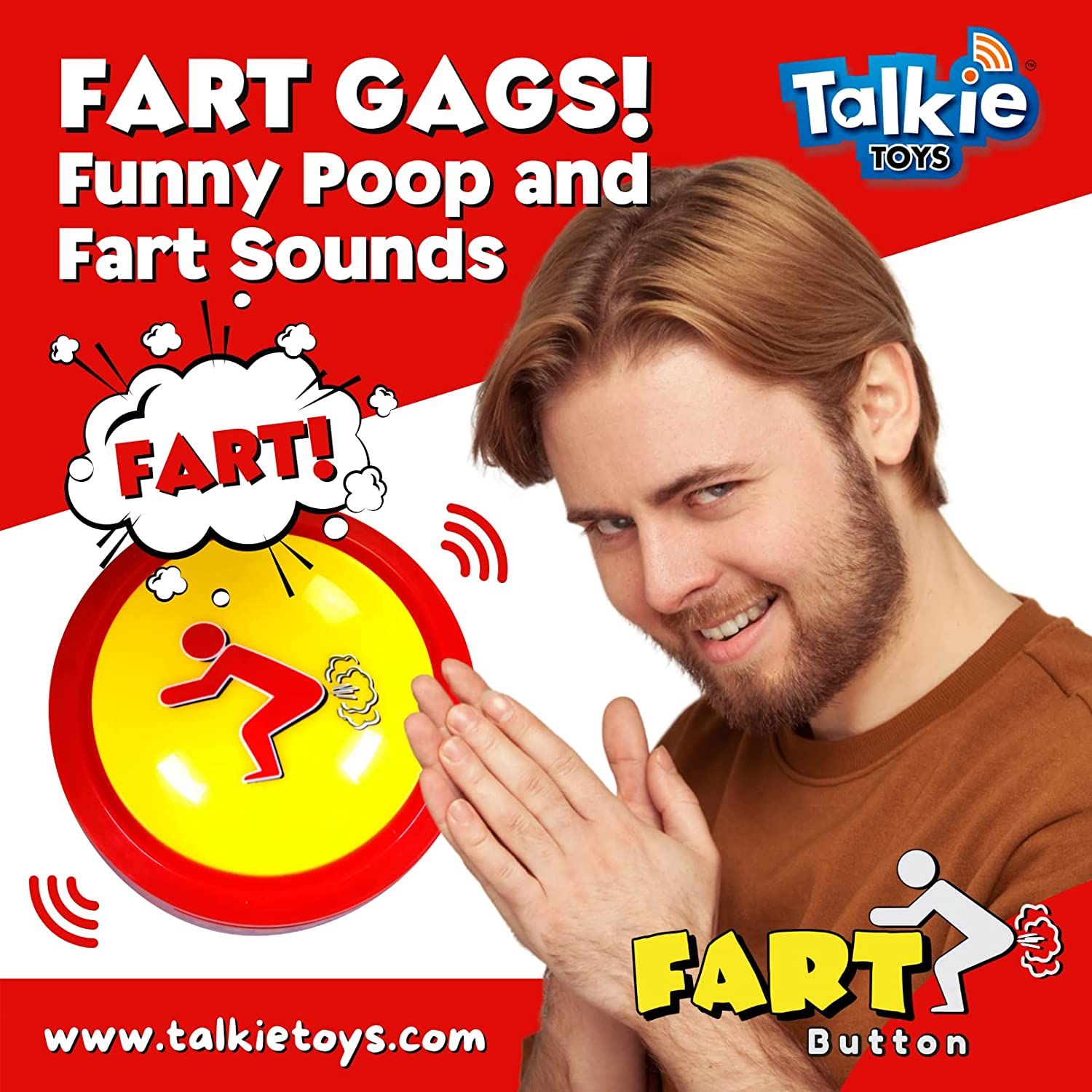 Fart Button - Plays 20 Funny Poop and Fart Sounds - Flashes and Lights ...