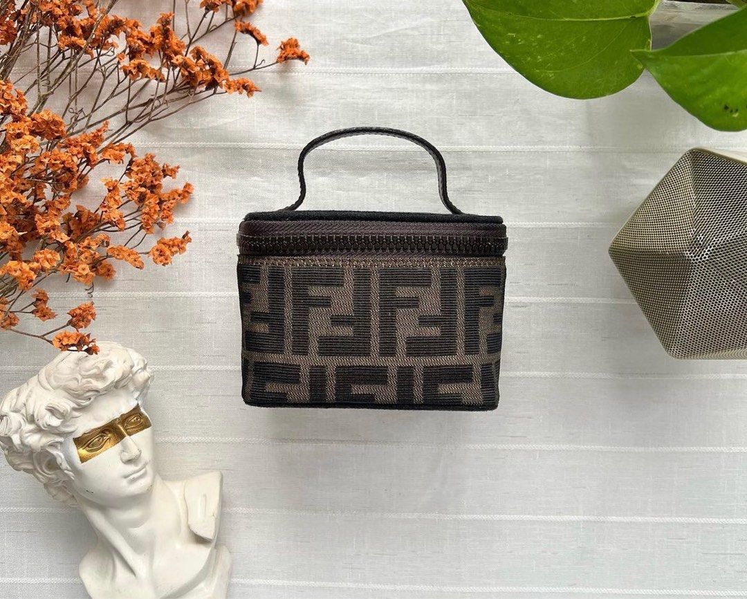 Fendi Zucca Brown Mini Vanity Bag, Luxury, Bags & Wallets on Carousell