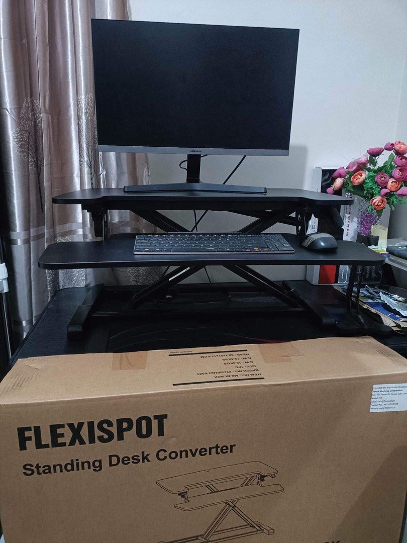 FlexiSpot M6 Standing Desk Riser 28" Adjustable Desk Converter with ...
