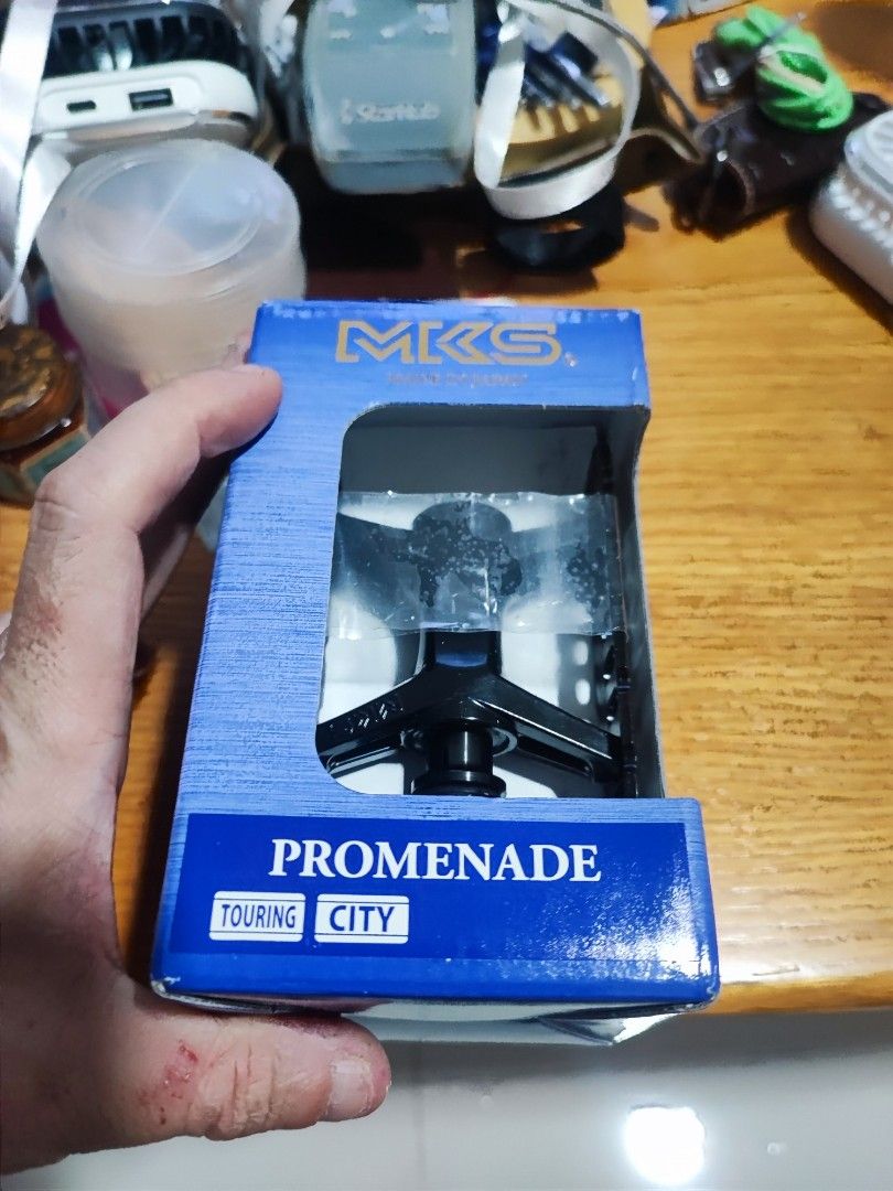 Full Black Mks Promenade Ezy Pedals With Full Titanium Axles for Brompton Foldable Bicycle ...