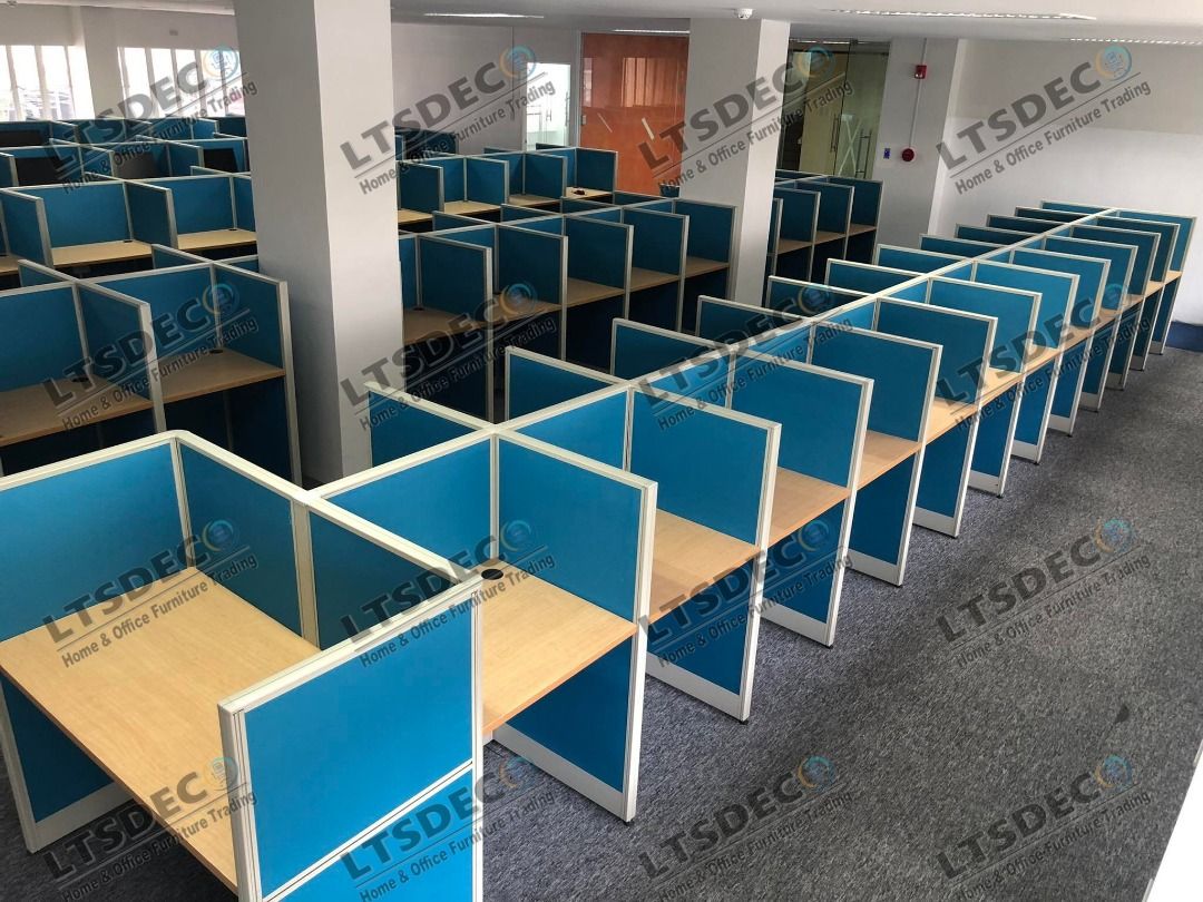 FULL FABRIC CUBICLE MODULAR OFFICE PARTITION WORKSTATION TABLE ...