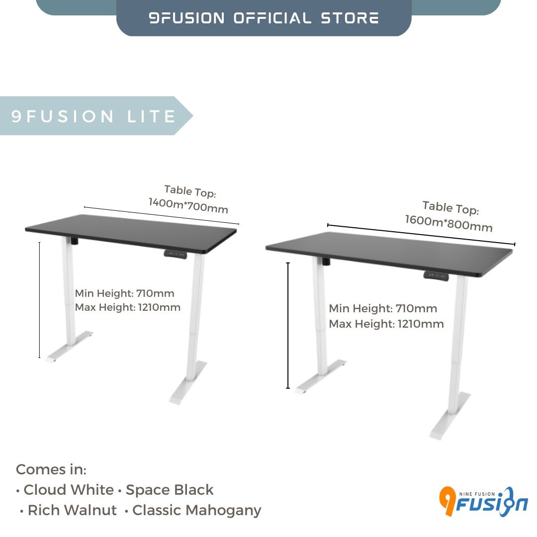 Fusion Desk Lite Height Adjustable Table, Furniture & Home Living ...