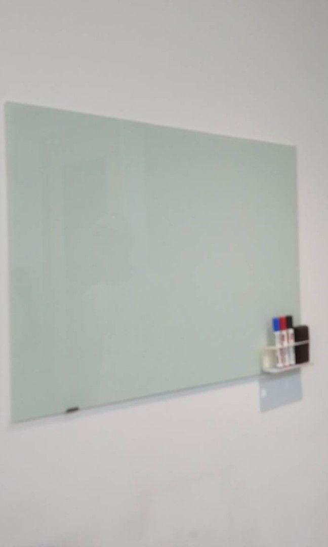 Glass writing board,Cork bulliten w/ sliding glass door on Carousell