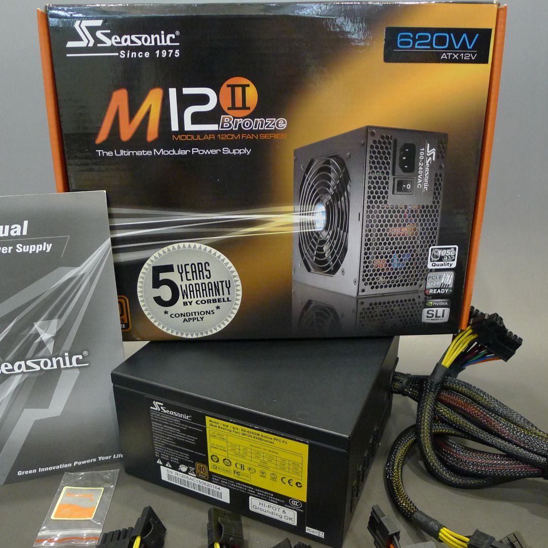 Good condition Seasonic M12II Bronze PSU semi modular Power Supply Unit ...