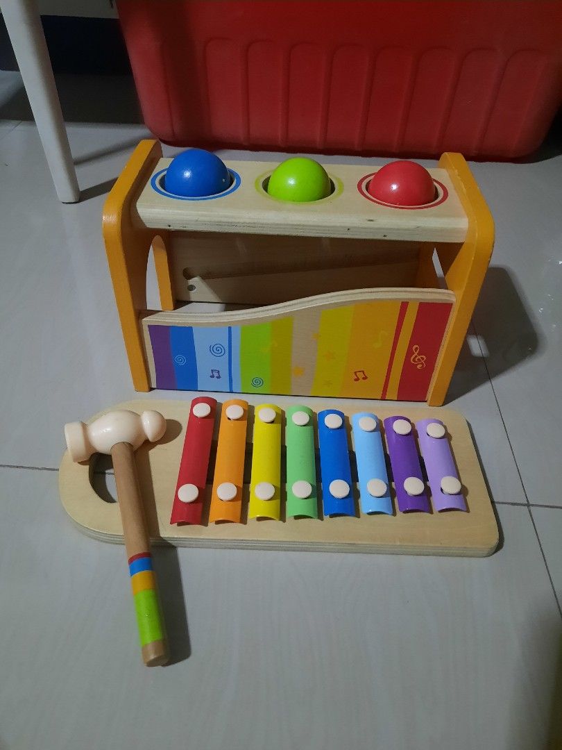 Hape Pound and Tap Bench with Slide-out Xylophone on Carousell