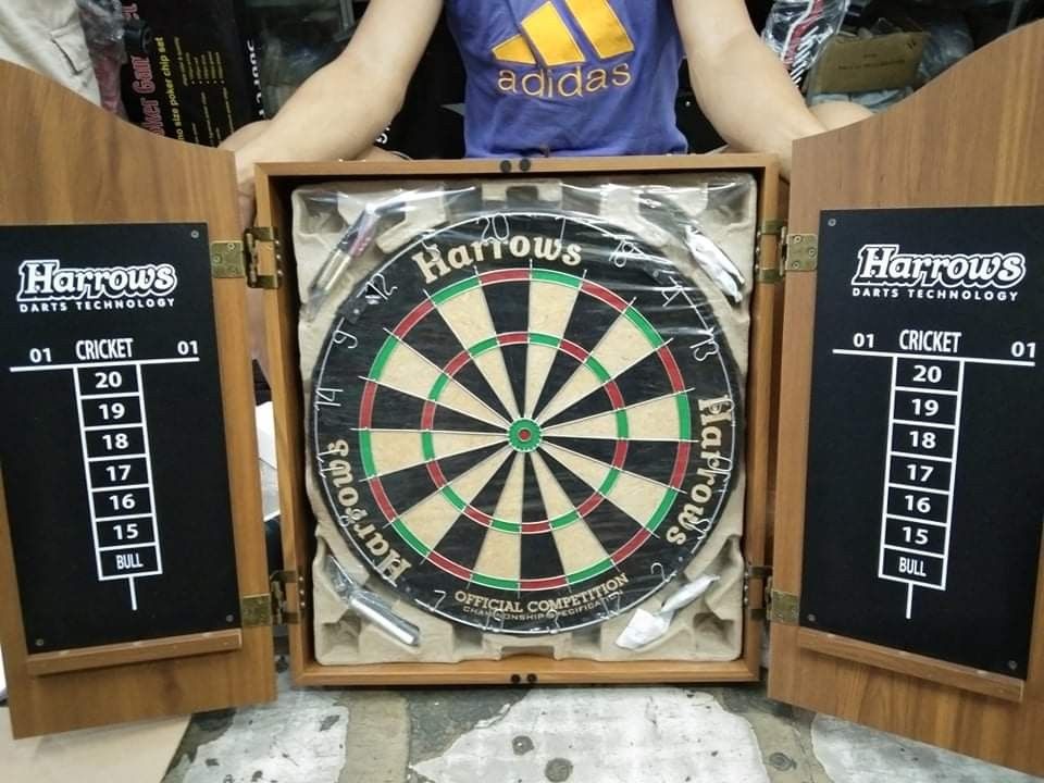 Harrows Dartboard with Cabinet Set on Carousell Harrows Dartboard with Cabinet Set on Carousell