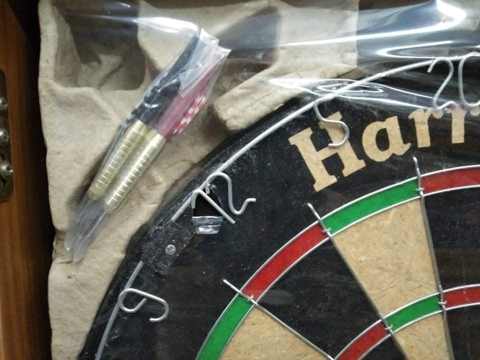 Harrows Dartboard with Cabinet Set on Carousell Harrows Dartboard with Cabinet Set on Carousell