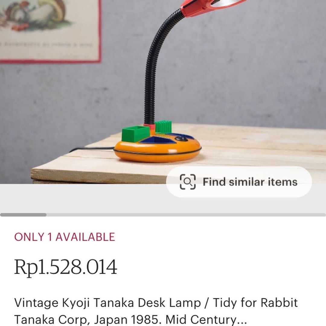 iconic vintage lamp by Kyoji Tanaka for Rabbit Tanaka Corp, Japan 1985 ...