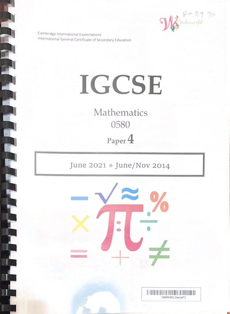 Igcse Mathematics 0580 Paper 4 Past Year Paper Structured Questions Hobbies And Toys Books