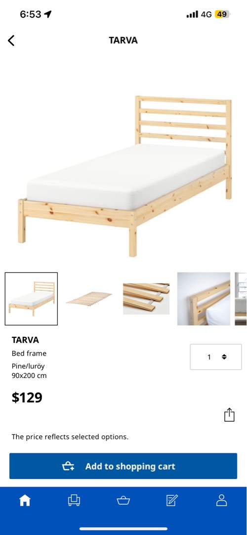 Ikea Tarva Bed, Furniture & Home Living, Furniture, Bed Frames ...