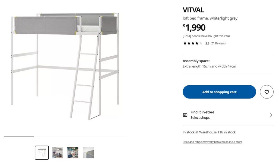 IKEA VITVAL Bed Frame, 傢俬＆家居, 傢俬, 床架及床褥 - Carousell