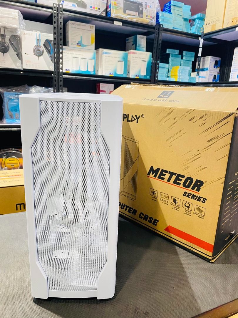 Inplay Meteor 03 ATX MicroATX Mini ITX Tempered Glass PC Case White ...