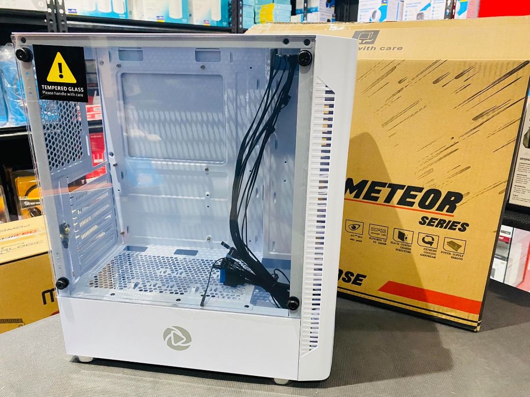 Inplay Meteor 03 ATX MicroATX Mini ITX Tempered Glass PC Case White ...