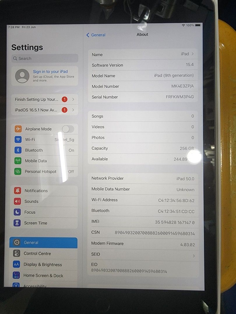 iPad 9th gen 256 gb cellular plus wifi, Mobile Phones & Gadgets ...