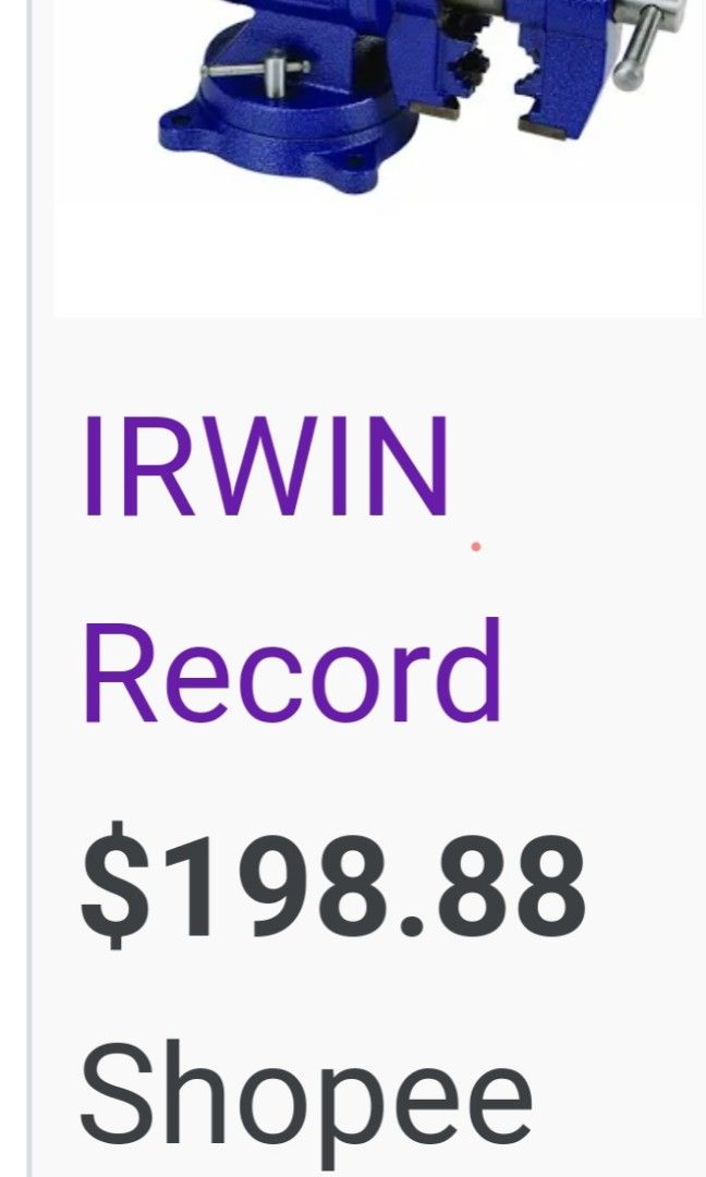 Irwin Record multi-purpose vise, Everything Else on Carousell