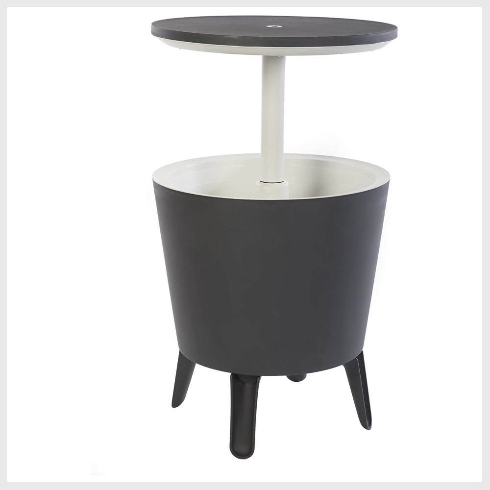 Keter Modern Cool Bar Outdoor Patio Furniture and Hot Tub Side Table ...