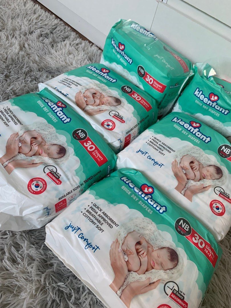 Kleenfant new born diaper (30pcs per pack), Babies & Kids, Bathing ...
