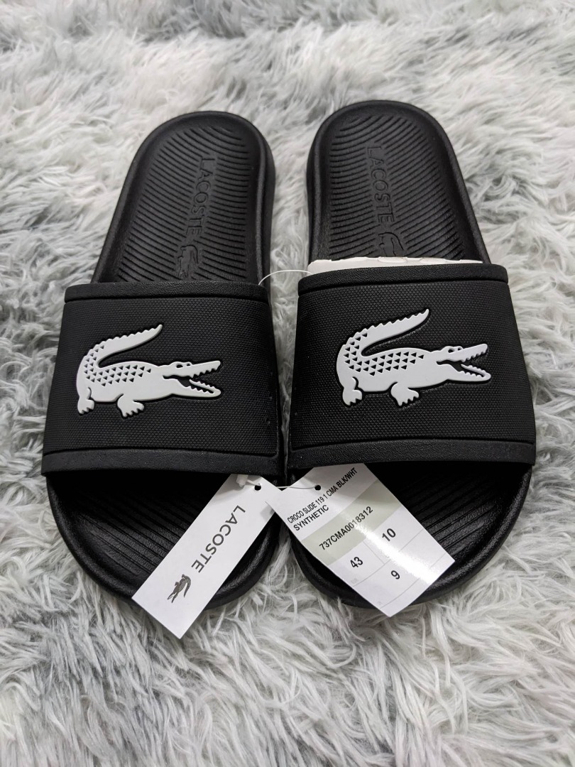 Lacoste Croco Slide 119 1 cma, Men Slides, Black/White,, Men's Fashion ...