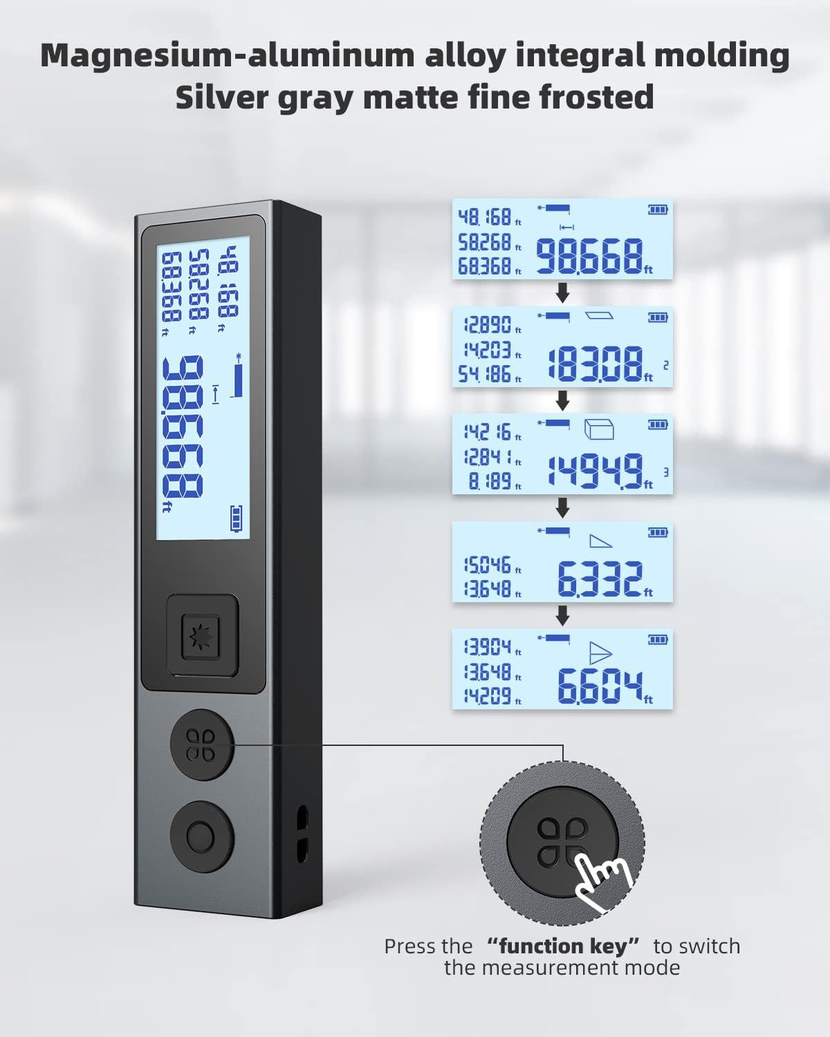 Laser Measure,MiLESEEY Mini Portable Laser Measurement Tool with Alloy ...