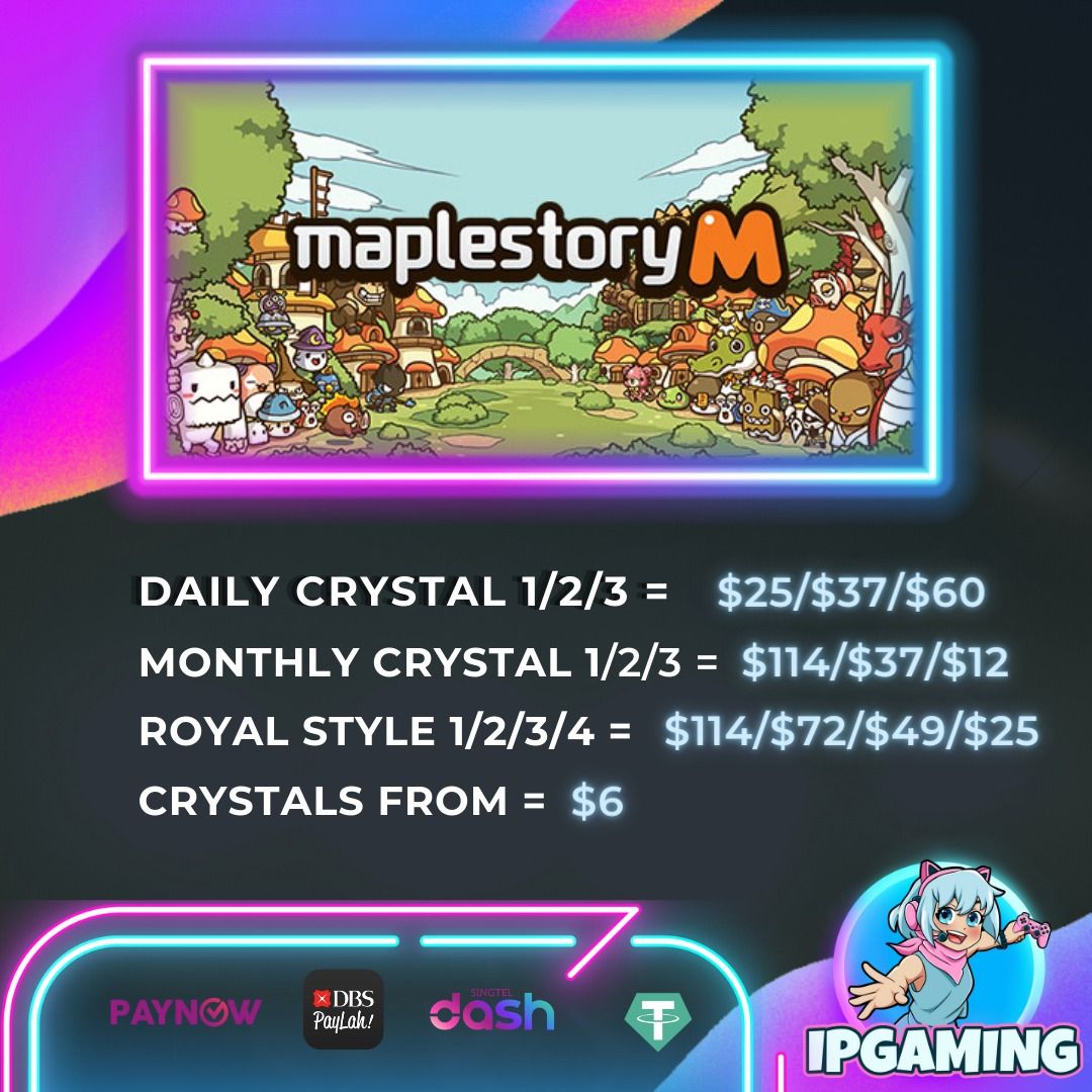 Maplestory M ID Top-up Crystals, Video Gaming, Gaming Accessories, In ...