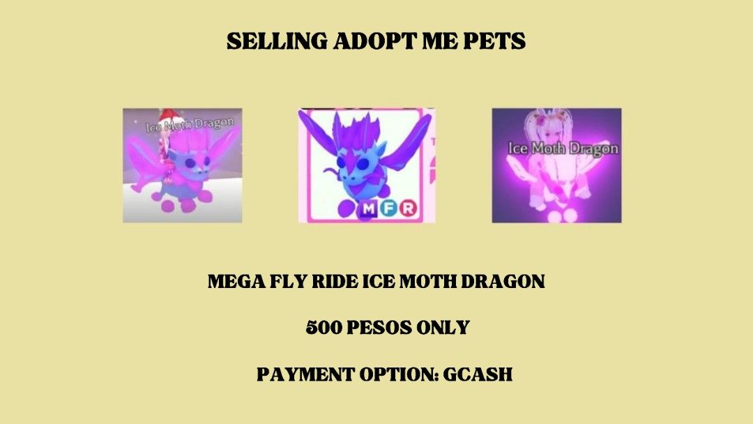 MEGA FLY RIDE ICE MOTH ADOPT ME, Video Gaming, Gaming Accessories, In ...