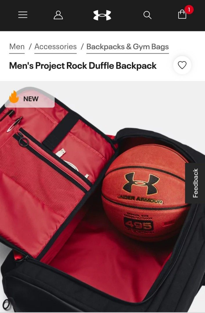 Men's Project Rock Duffle Backpack, Men's Fashion, Bags, Backpacks on ...