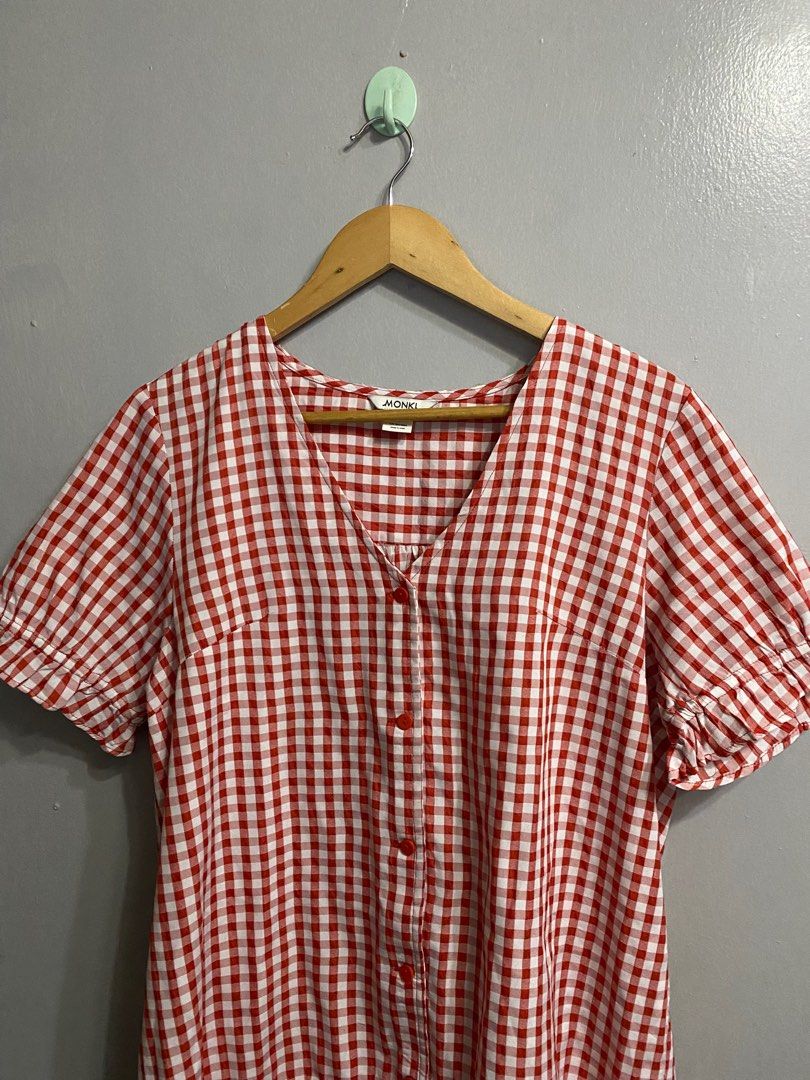 Monki red gingham dress, Women's Fashion, Dresses & Sets, Dresses on ...