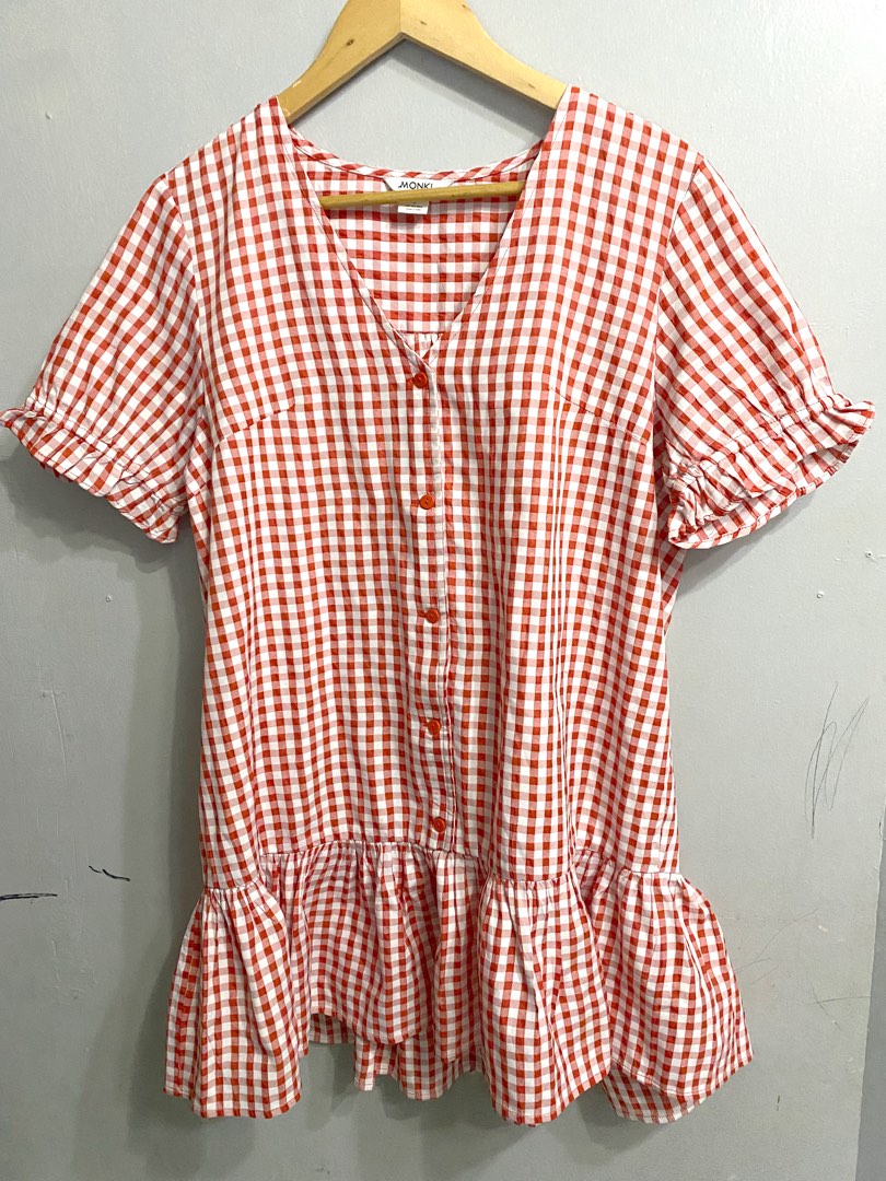 Monki red gingham dress, Women's Fashion, Dresses & Sets, Dresses on ...