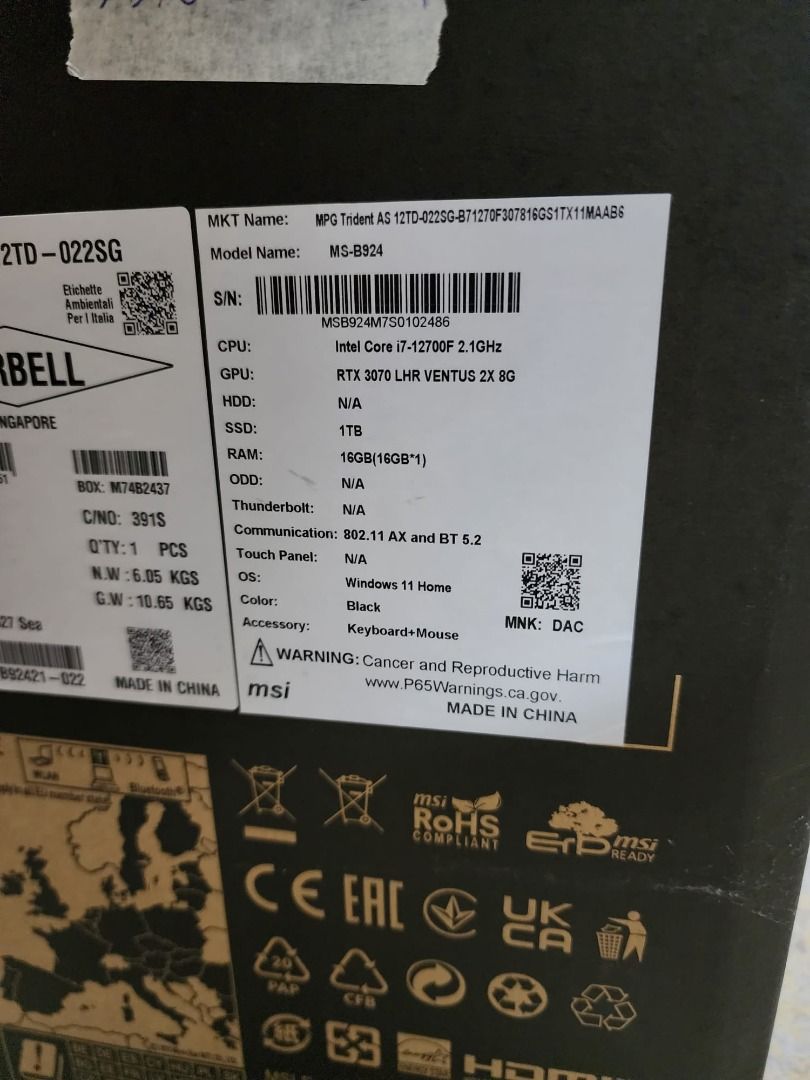 MSI MPG Trident AS 12TD-022SG, Computers & Tech, Desktops on Carousell