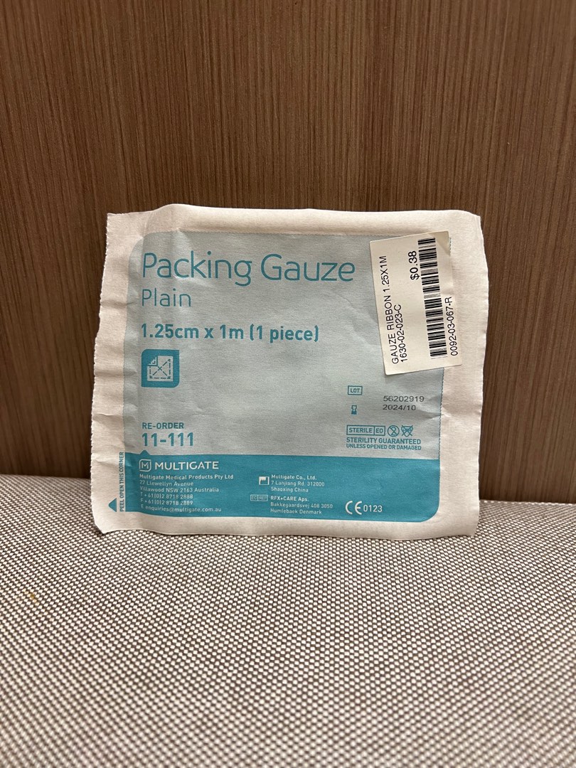 Multigate Packing Gauze (Gauze Ribbon)(1.25cm x 1M), Health & Nutrition ...